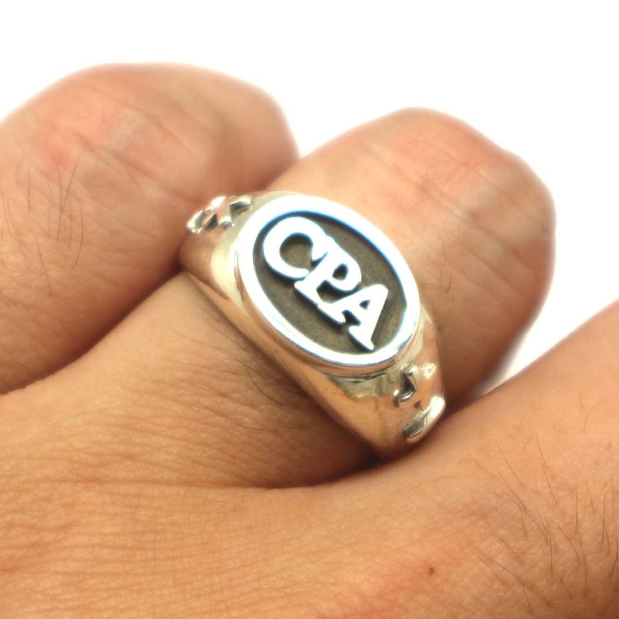 Silver CPA Accountant Ring Certified Public Accountant Men | Etsy