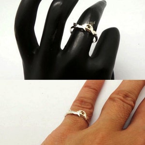 Three Birds Be Brave Always Silver Ring Simple Cute Inspired Ring, Midi ...