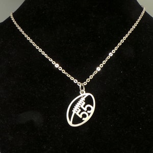 Personalized Number Football Necklace - Football Jewelry, Football ...