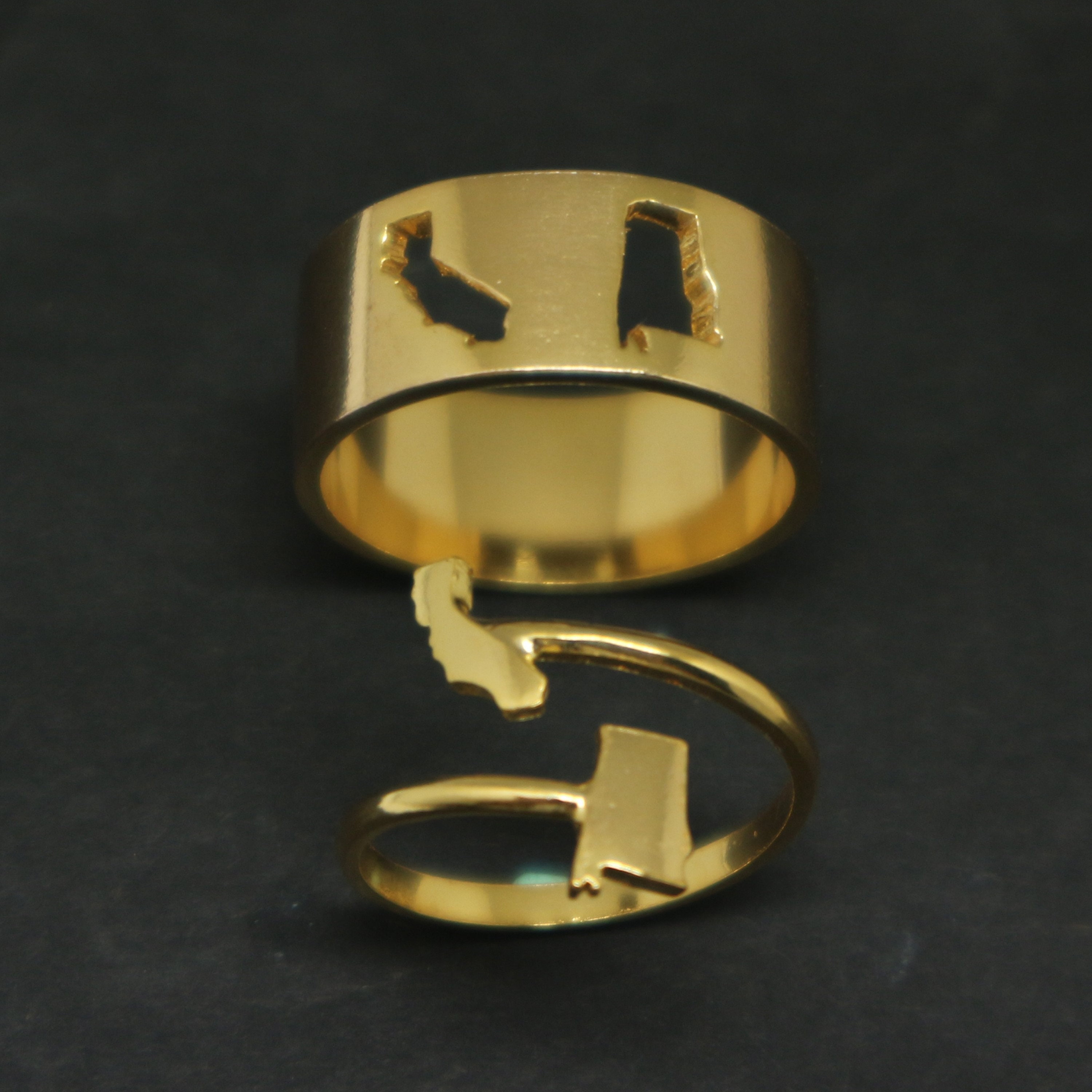 Long Distance Promise Ring for Couple Personalized State to | Etsy