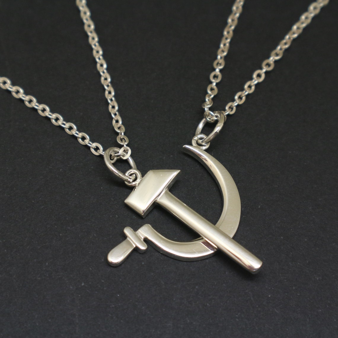 Silver Communist Necklace Pendant for Couples Matching - Etsy