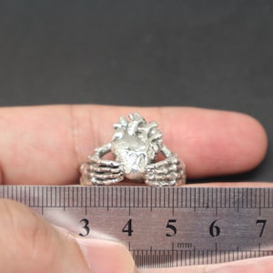 Anatomical Heart Skull Hand Ring - Sterling Silver - Etsy