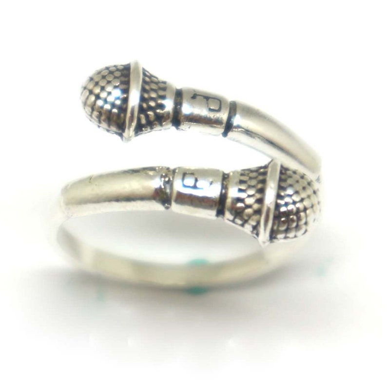 Silver Microphone Ring Music Wrap Ring Gift for Music | Etsy