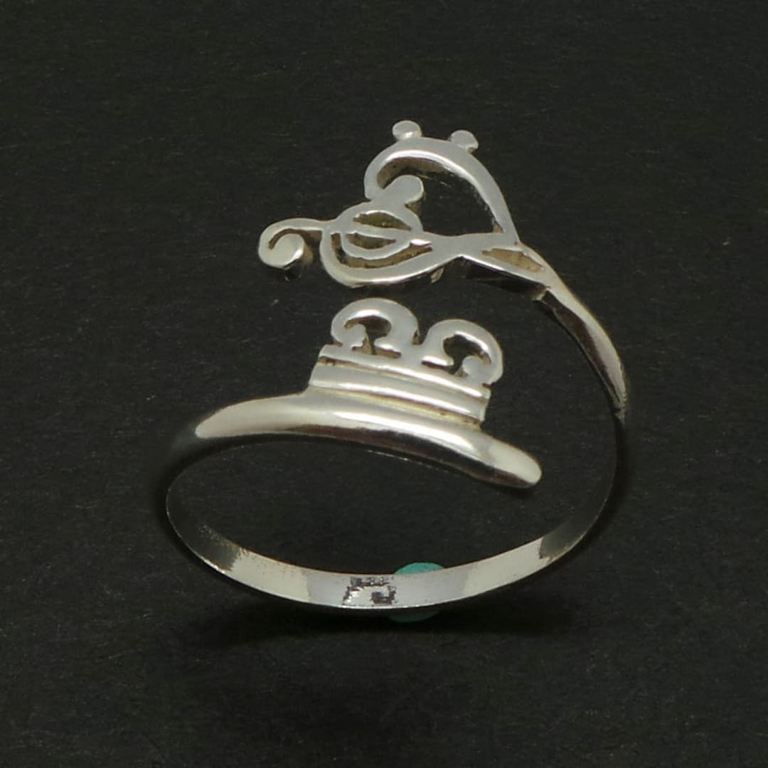 Music Heart Skeleton Key Wrap Ring - Treble Clef Bass Clef Ring - Gift ...