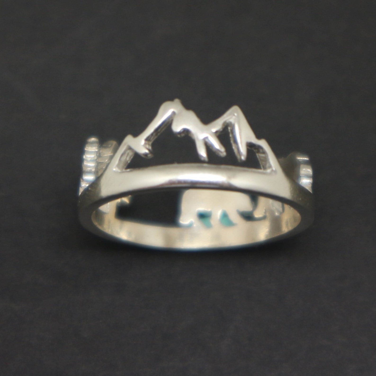Silver Mountain Pine Tree Bear Ring Travel Ring Traveler - Etsy