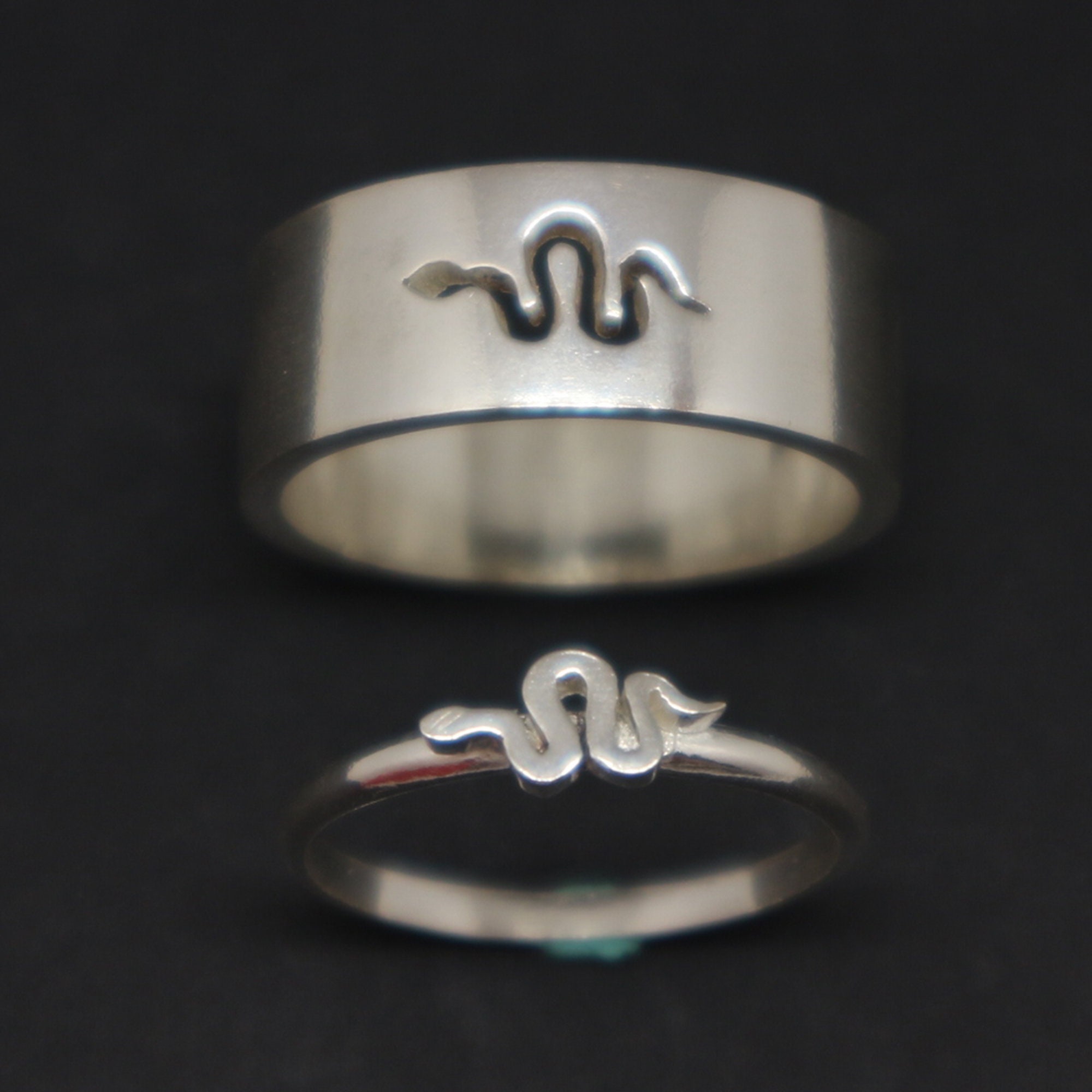 Snake Couple Set Promise Ring Snake Jewelry His and Her - Etsy UK