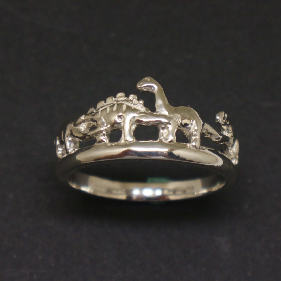 Silver Dinosaur Fun Ring - Dino Gift for Family, Friendship, Bestfriend ...