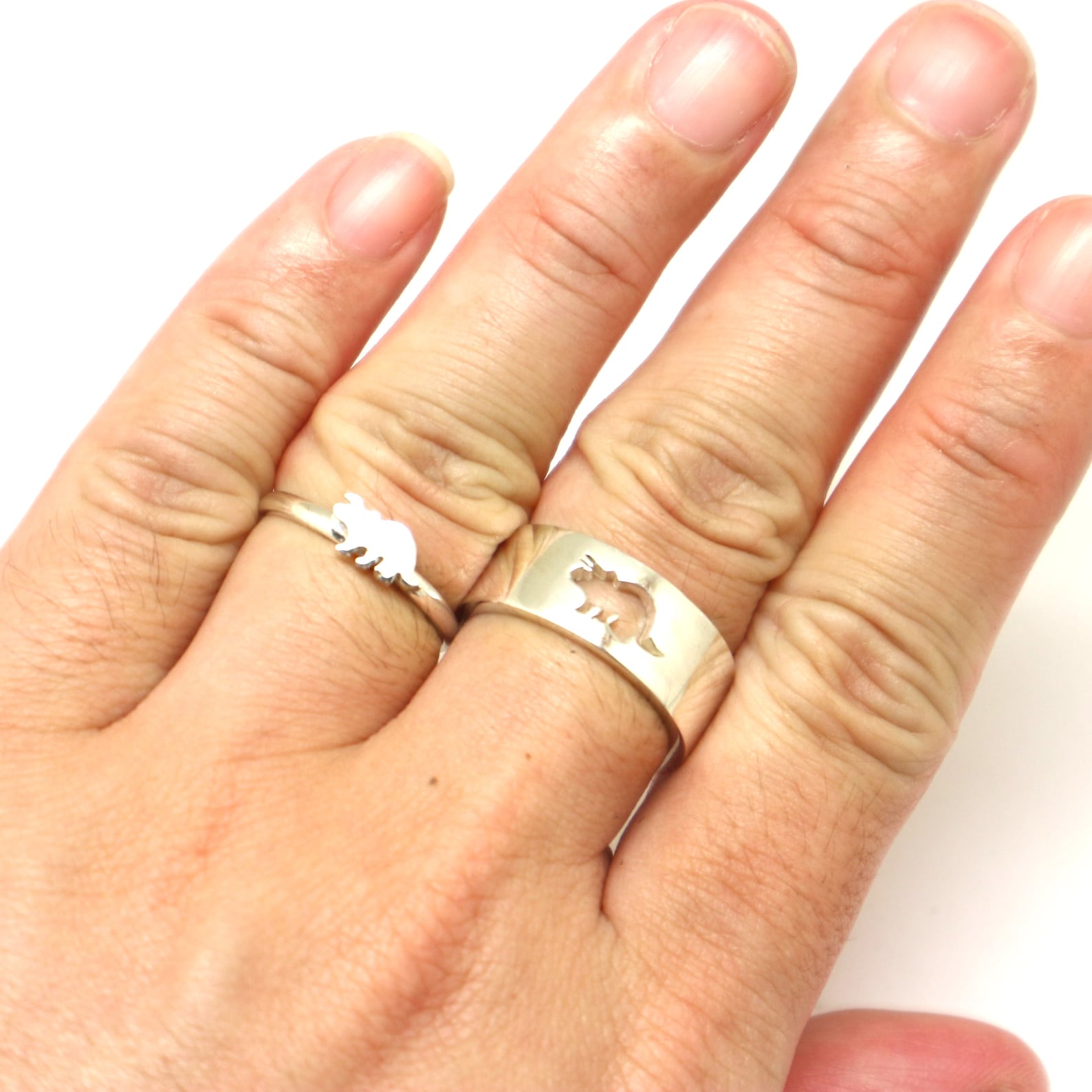 Triceratops Promise Ring for Couples Dinosaur Ring Matching | Etsy