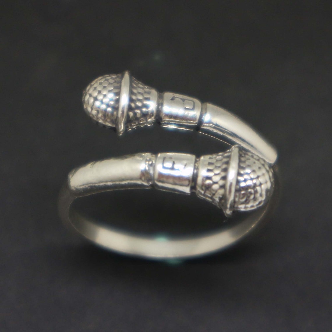 Silver Microphone Ring Music Wrap Ring Gift for Music | Etsy