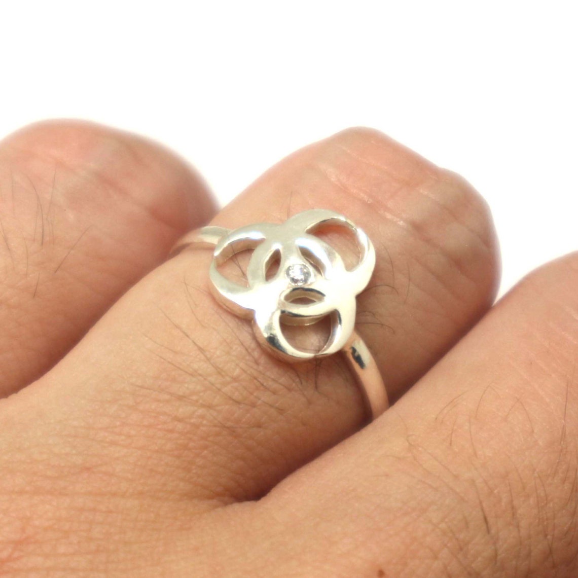 Silver Biohazard Symbol Ring Zombie Gift for Her Best - Etsy