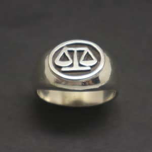 Silver Lawyer Ring - Men Signet Ring, Lawyer Jewelry, Professional Law ...