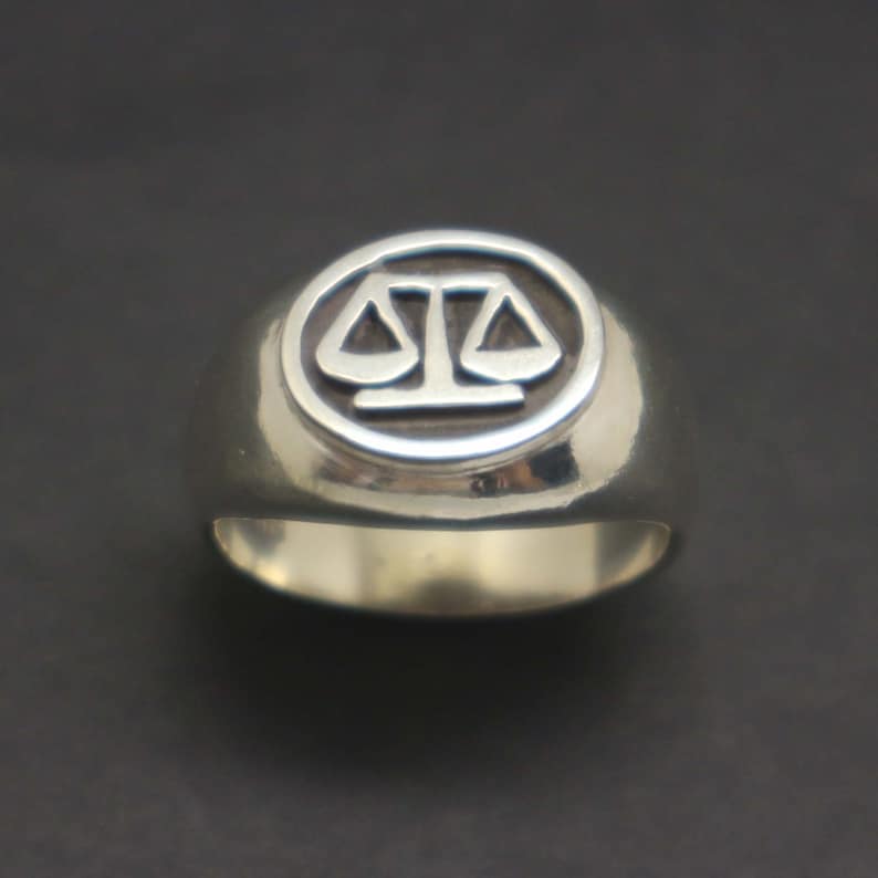 Silver Lawyer Ring Men Signet Ring Lawyer Jewelry - Etsy