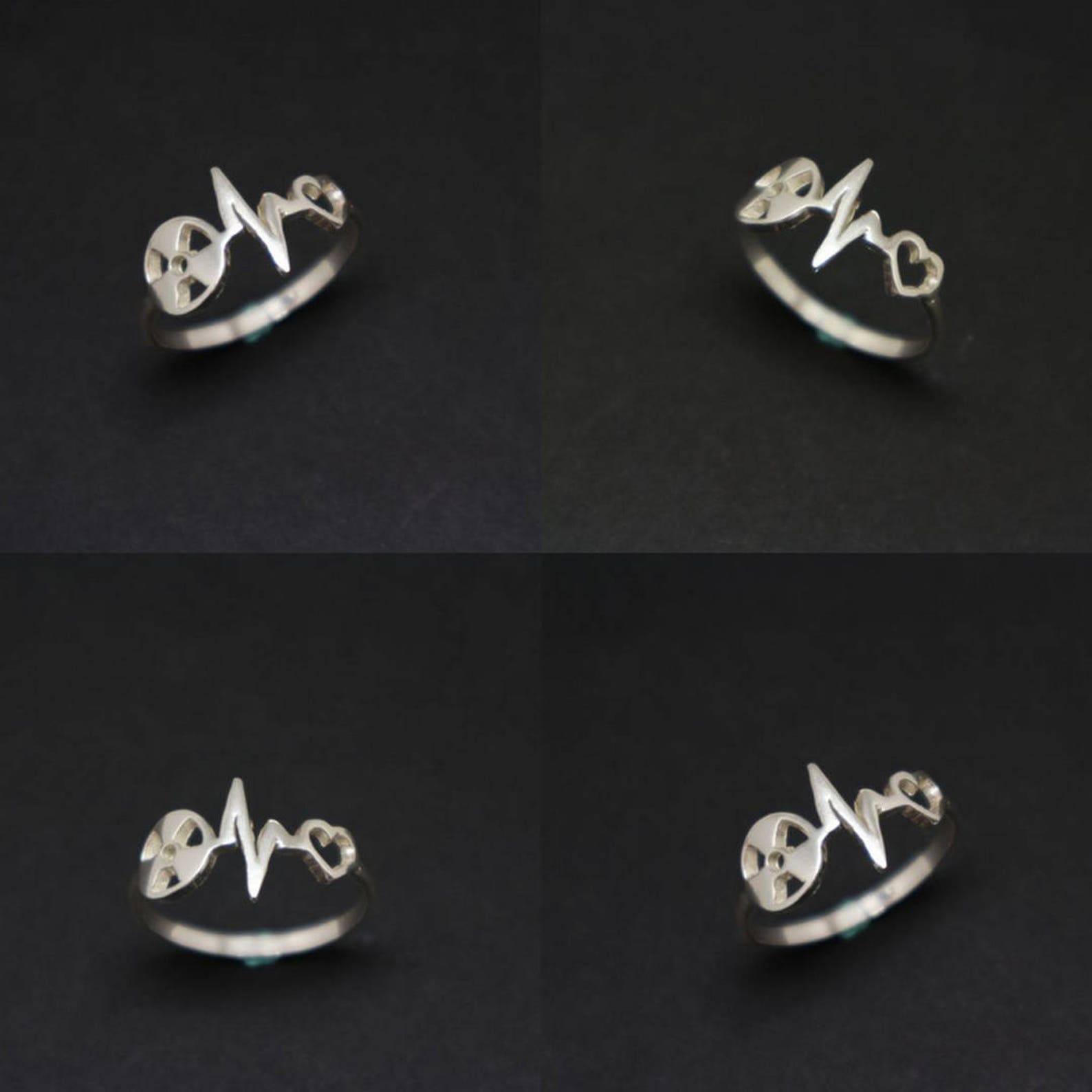 Silver Radiologic Technologist Heartbeat Ring - Doctor Medical ...