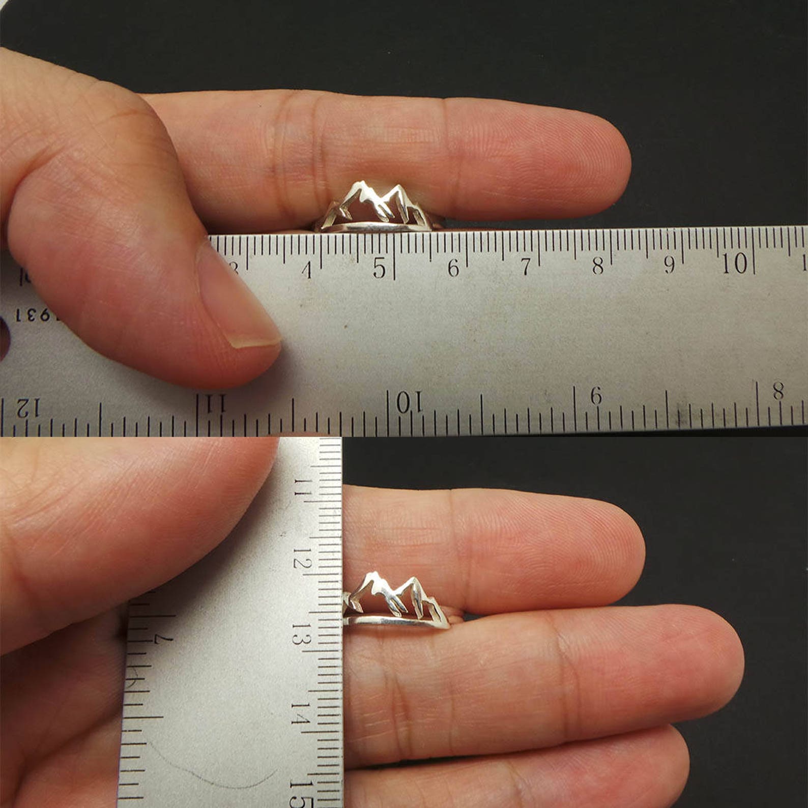 Sterling Silver Mountain Range Ring Gift for Climber Hiker - Etsy
