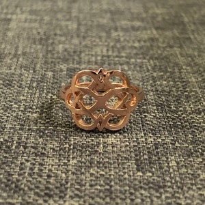 Silver Polyamory Heart Infinity Knot Ring - Throuple Ring Pride Jewelry ...