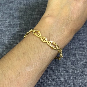 Silver DNA Science Bracelet for Women - Dna Helix Link Chain Jewelry ...