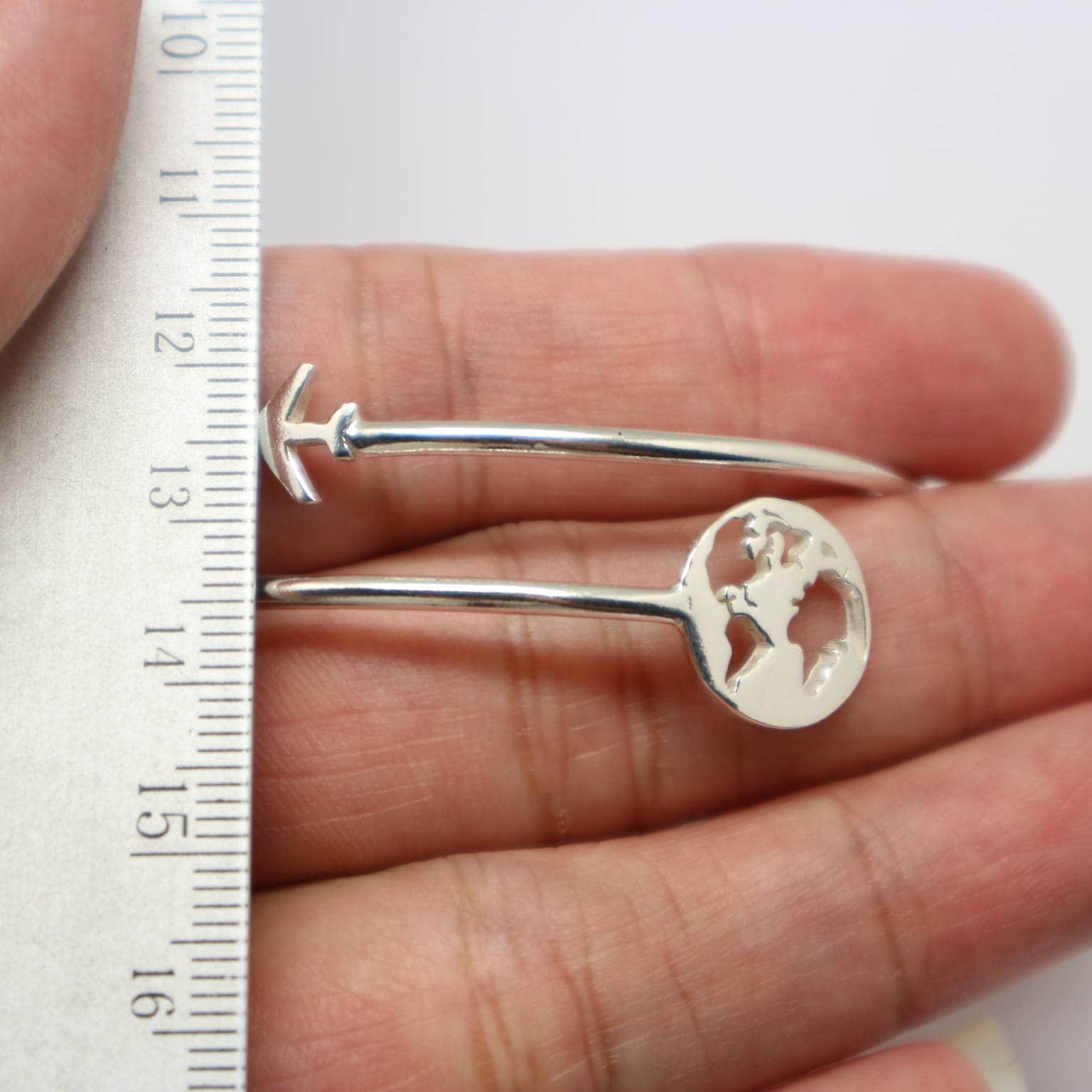 Silver Travel Map Plane Bracelet Bangle - Travel Jewelry,gift for ...