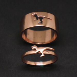 Velociraptor Dinosaur Promise Ring for Couples - Dino Jewelry, Matching ...