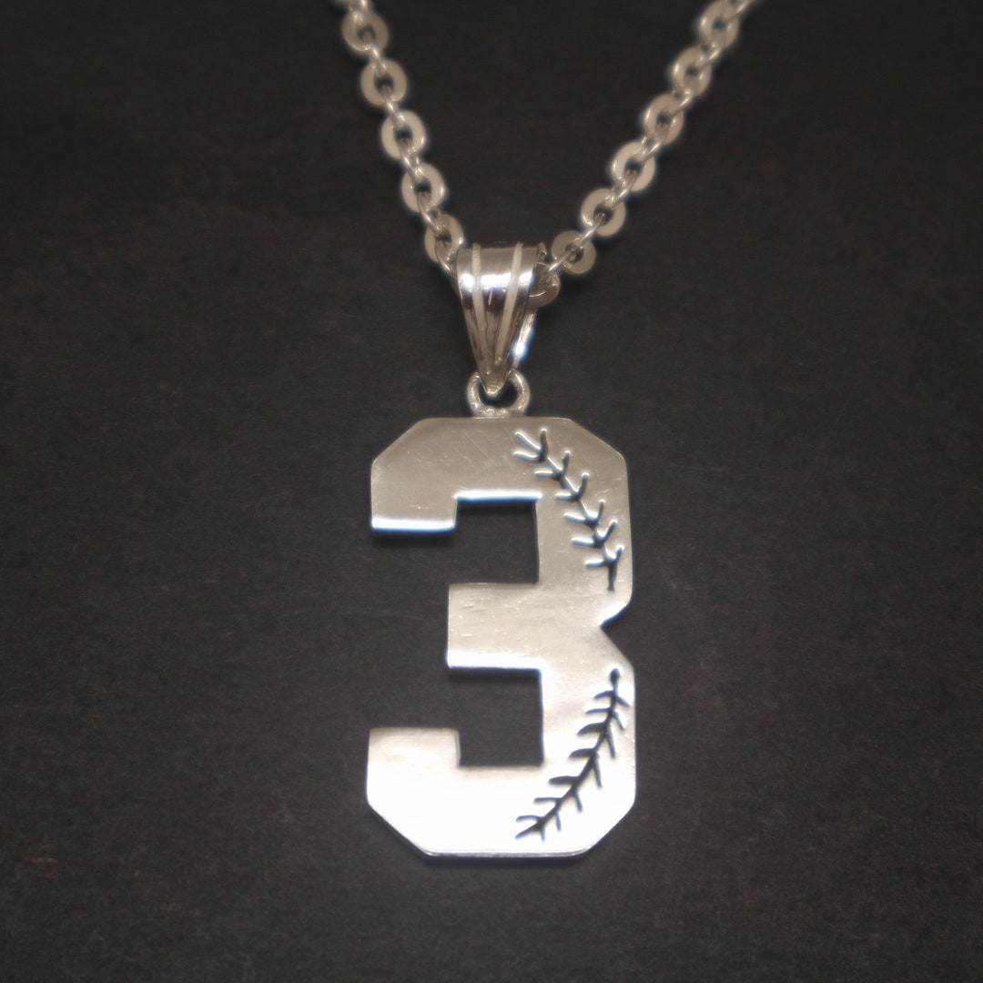 Personalized Jersey Number Baseball Necklace - Custom Baseball Jewelry ...