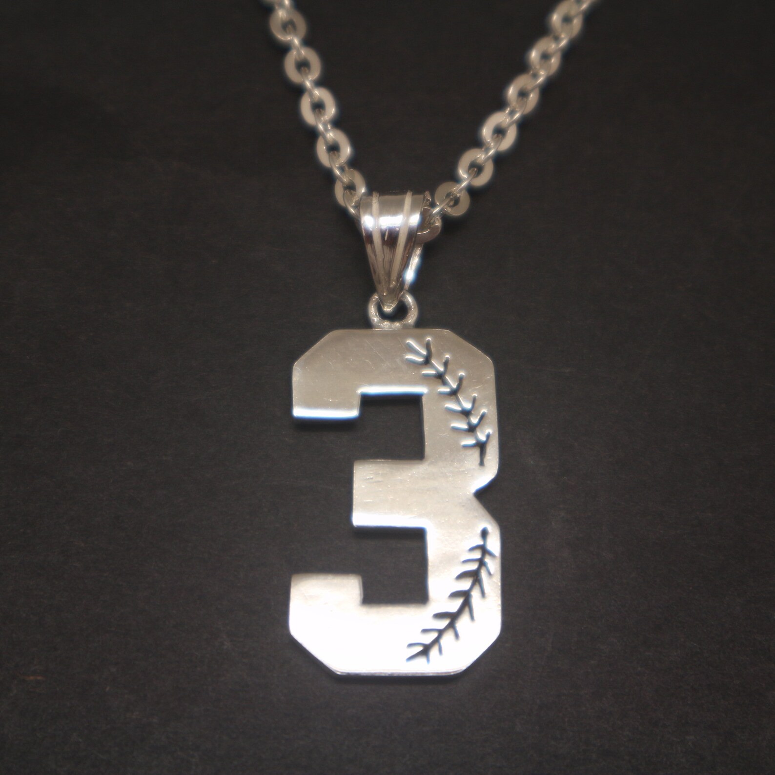 Personalized Jersey Number Baseball Necklace Custom Baseball | Etsy