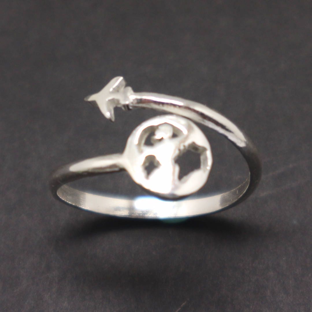 Sterling Silver Travel Ring : Airplane Pilot Flight Attendant Jewelry ...