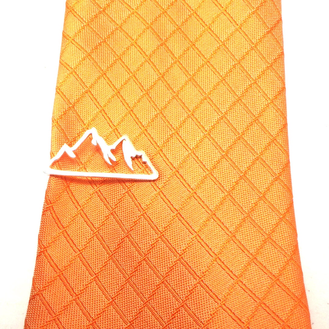 Silver Mountain Range Tie Clip - Mountain Jewelry, Groommen, Wedding ...