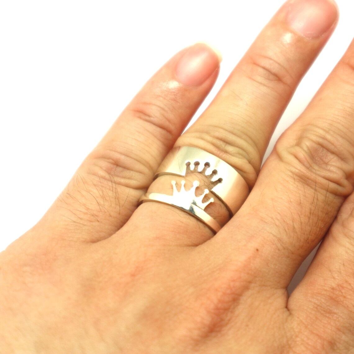 Crown Promise Ring for Couples Crown Jewelry Matching | Etsy