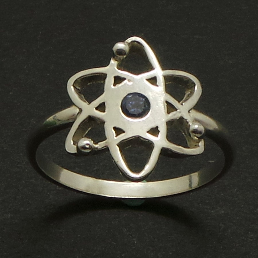 Silver Science Symbol Ring Atom Eletron Ring Nuclear Ring - Etsy