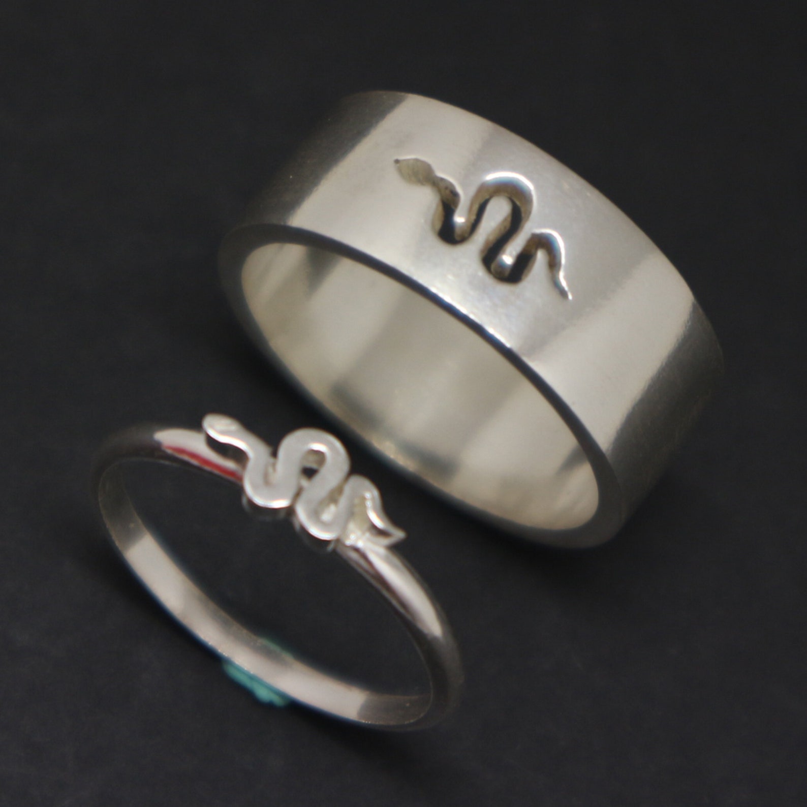 Snake Couple Set Promise Ring Snake Jewelry His and Her - Etsy UK