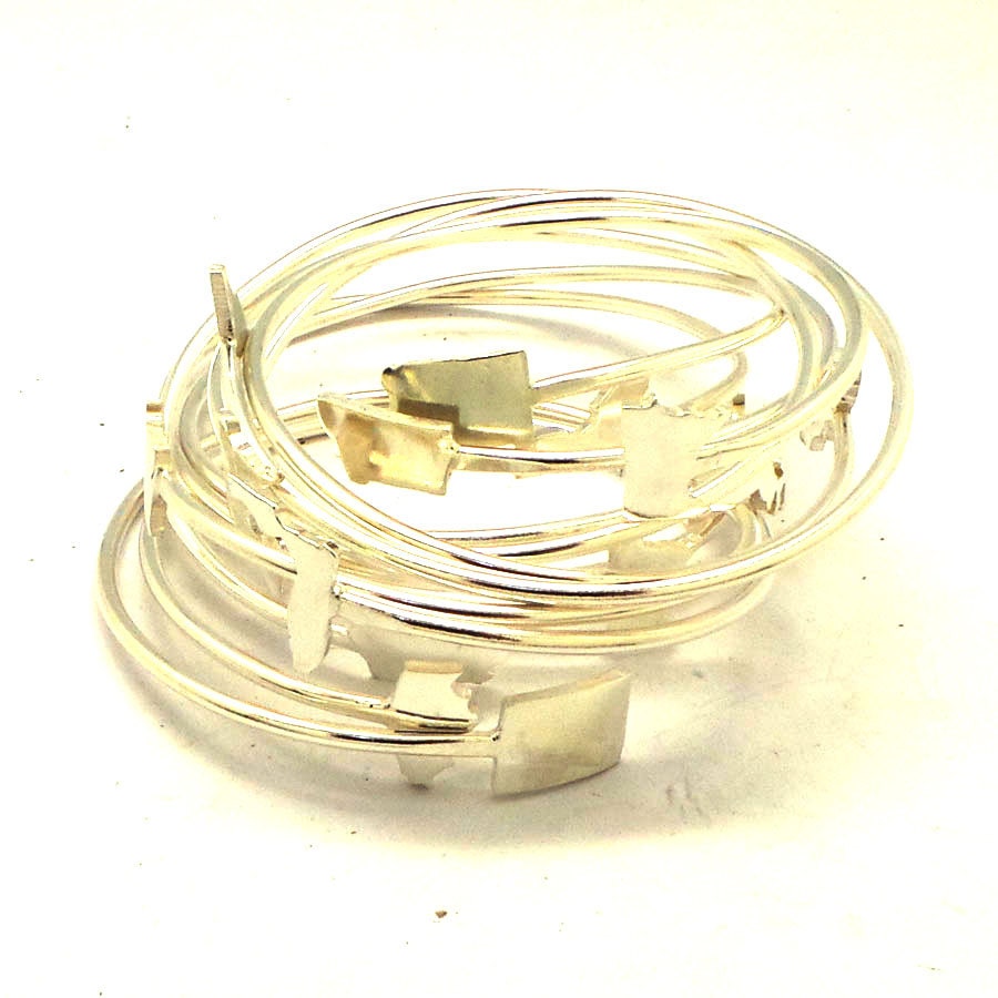 Personalized State to State Bracelet Sterling Silver Long | Etsy