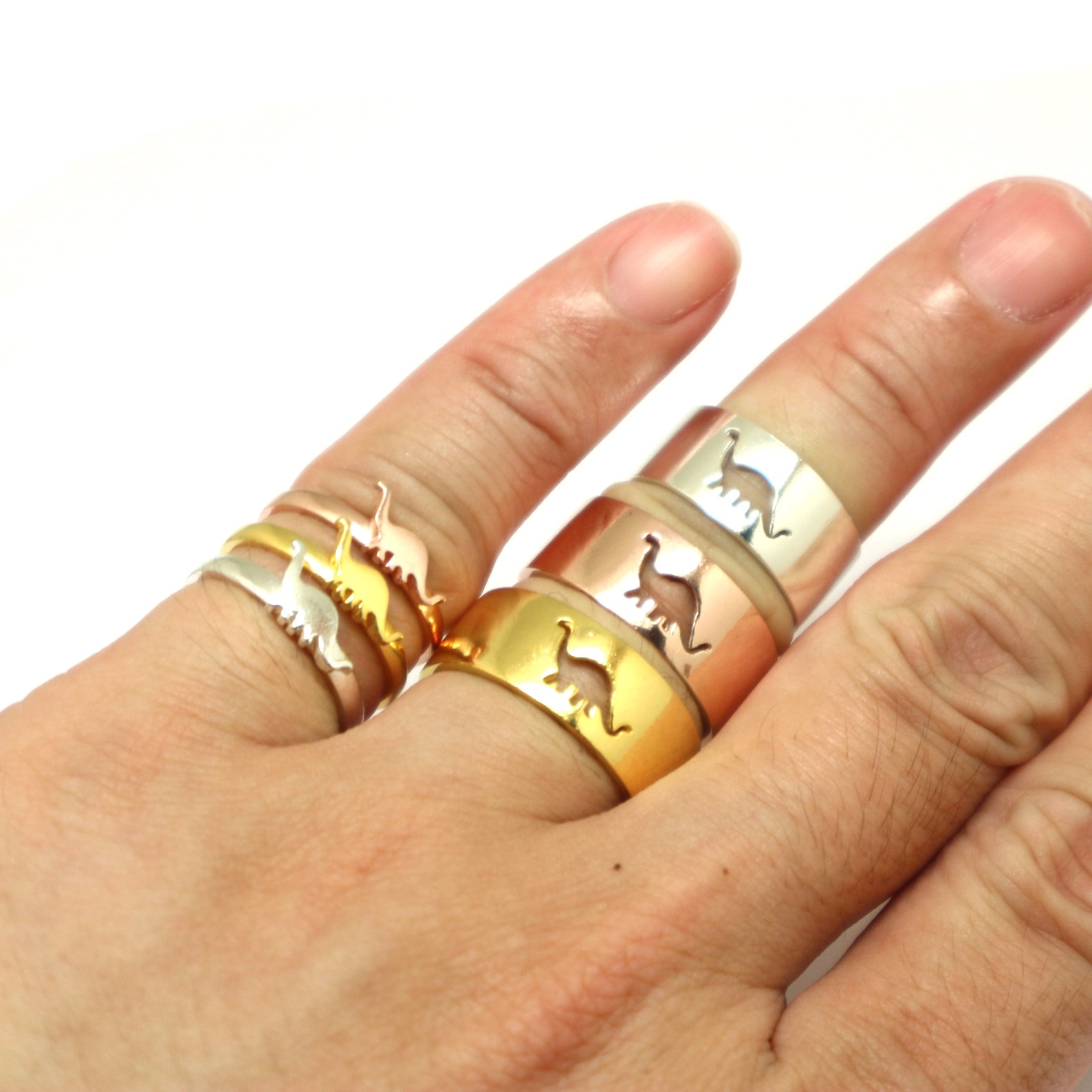 Will You Marry Me Ring Silver Dinosaur Jewelry Matching His | Etsy