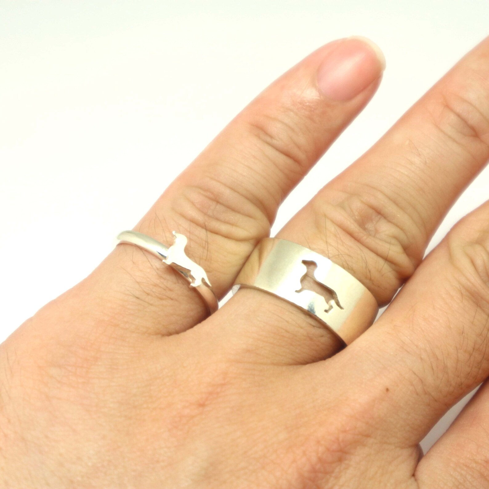 Dachshund Dog Promise Ring for Couples Matching Rings His | Etsy