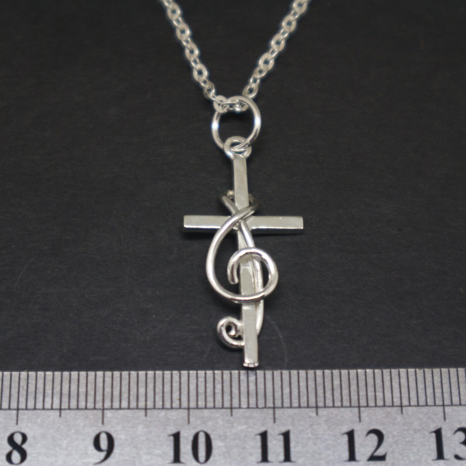 Music Note Cross Necklace Pendant Treble clef Jewelry Gift | Etsy