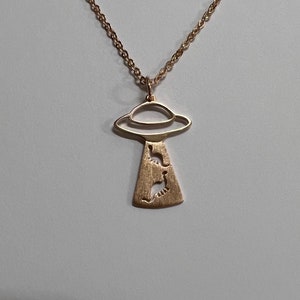 Silver UFO Necklace - Alien Jewelry Gifts for Girl, Daughter, Sister ...