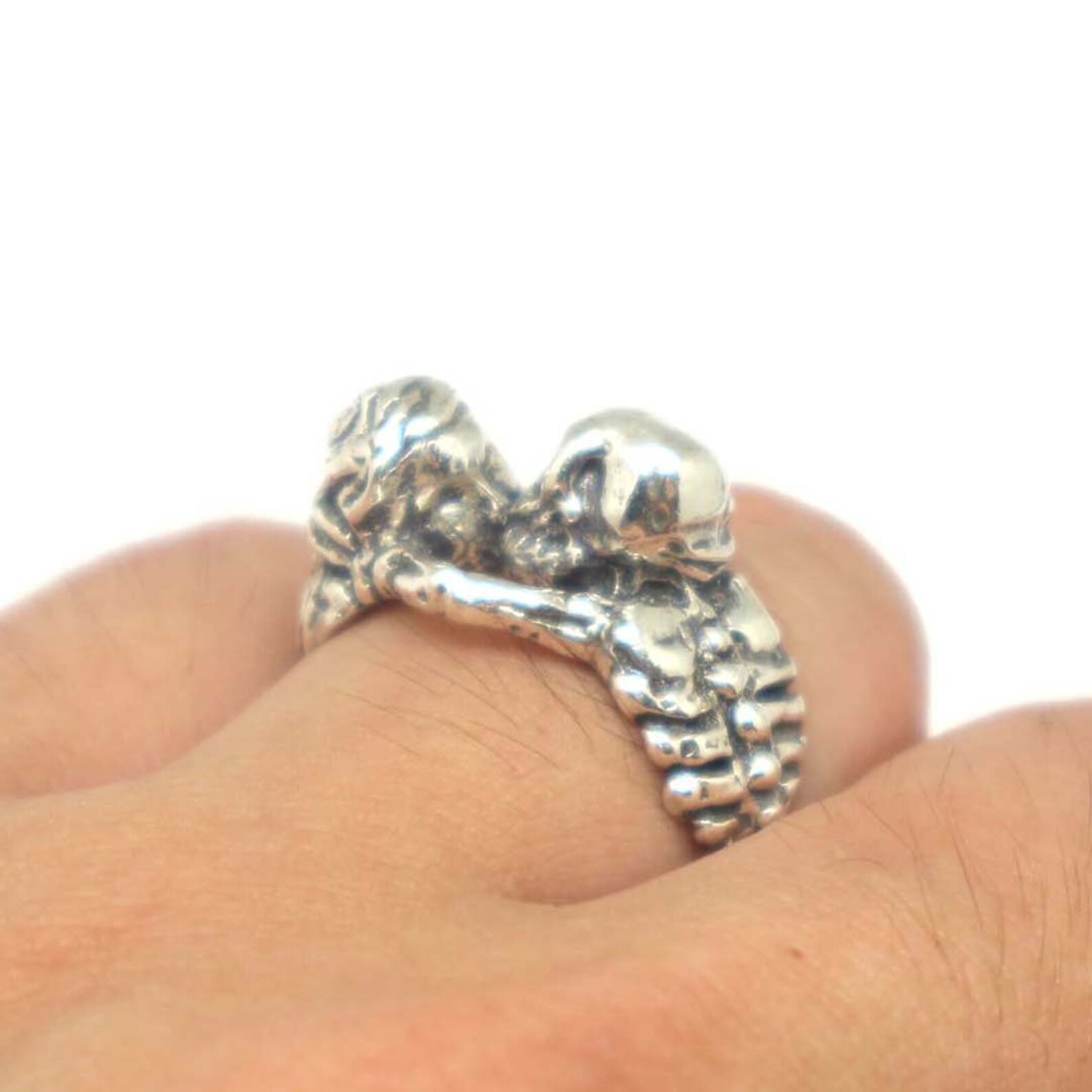 Silver Kiss of Death Skull Ring Skull Ring Skull Jewelry - Etsy
