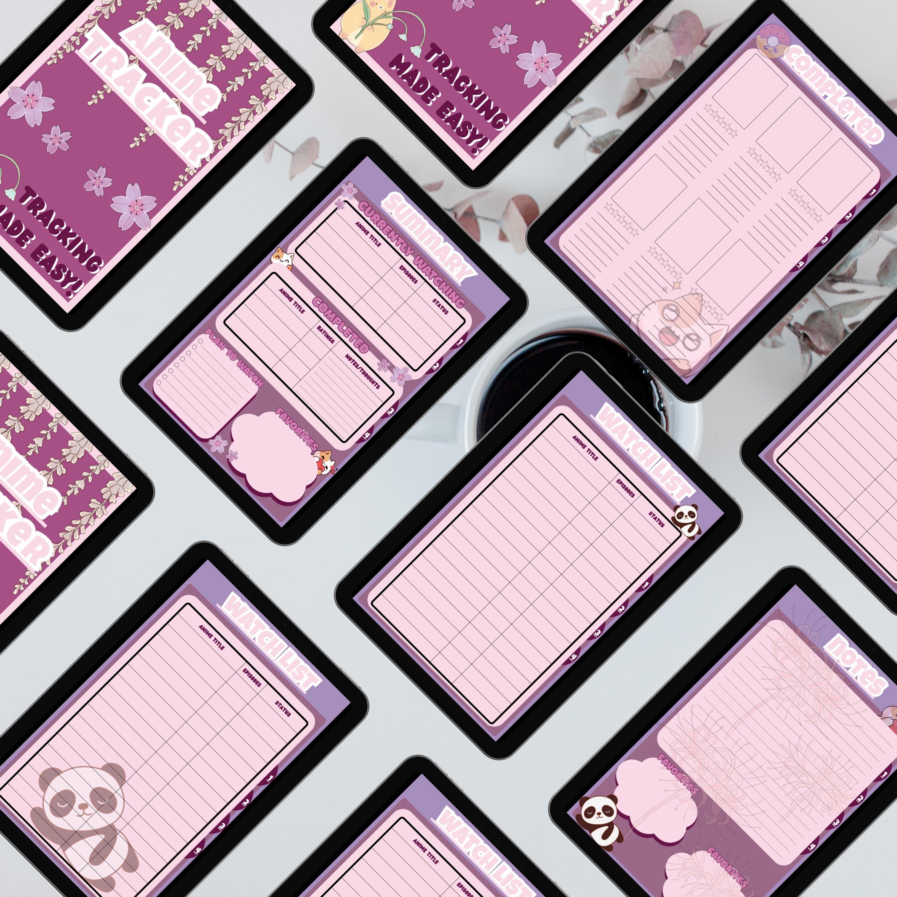 Kawaii Anime Tracker Journal: Digital Planner for Anime Lovers (PDF ...