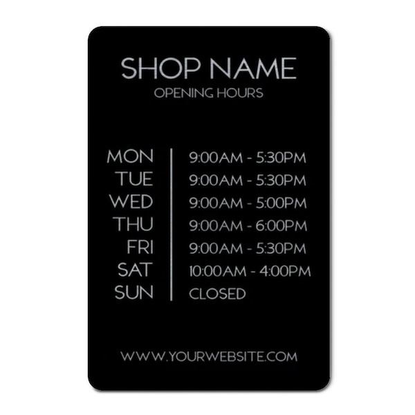 Store Hours Sign - Etsy