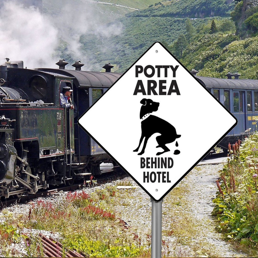 Potty Area Sign Dog Pooping Potty Area Behind Hotel Exterior - Etsy