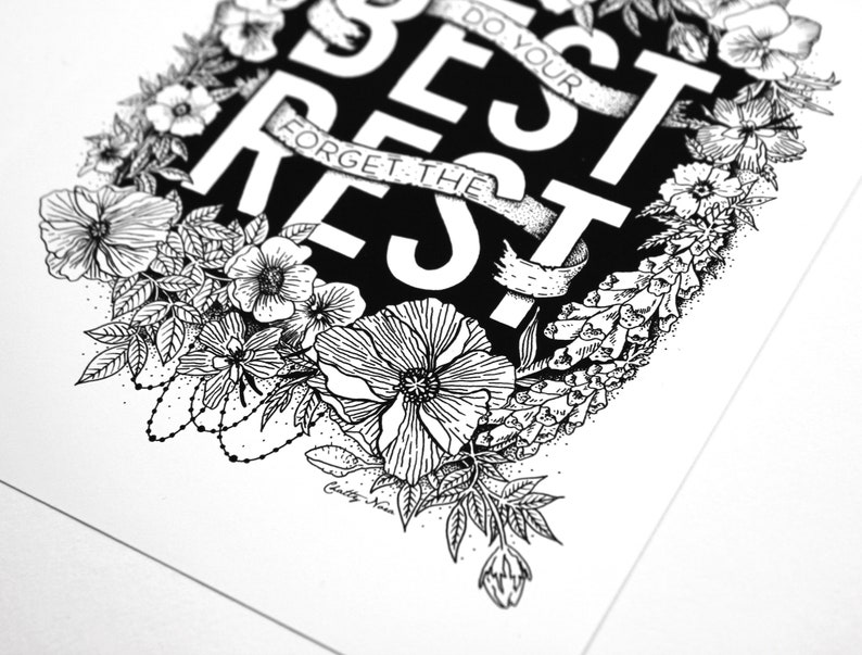 Do Your Best Forget the Rest Print Hand Lettering and | Etsy
