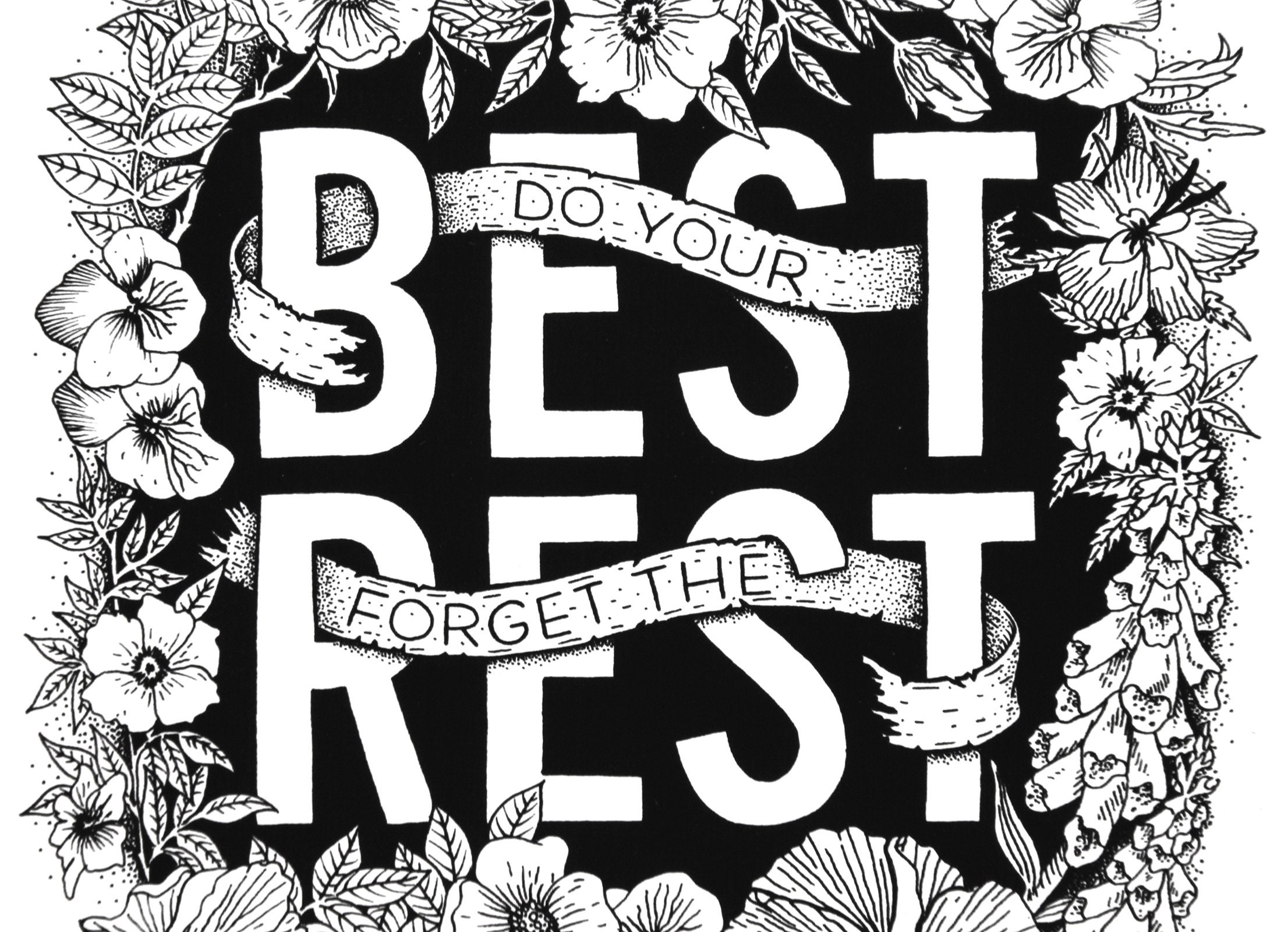 Do Your Best Forget The Rest Print Hand lettering and | Etsy
