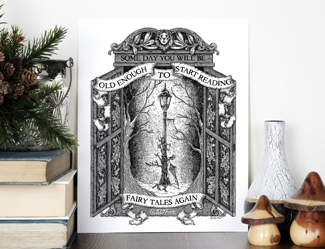 Narnia Lettering Print C S Lewis Quote Print Illustration by Chatty ...