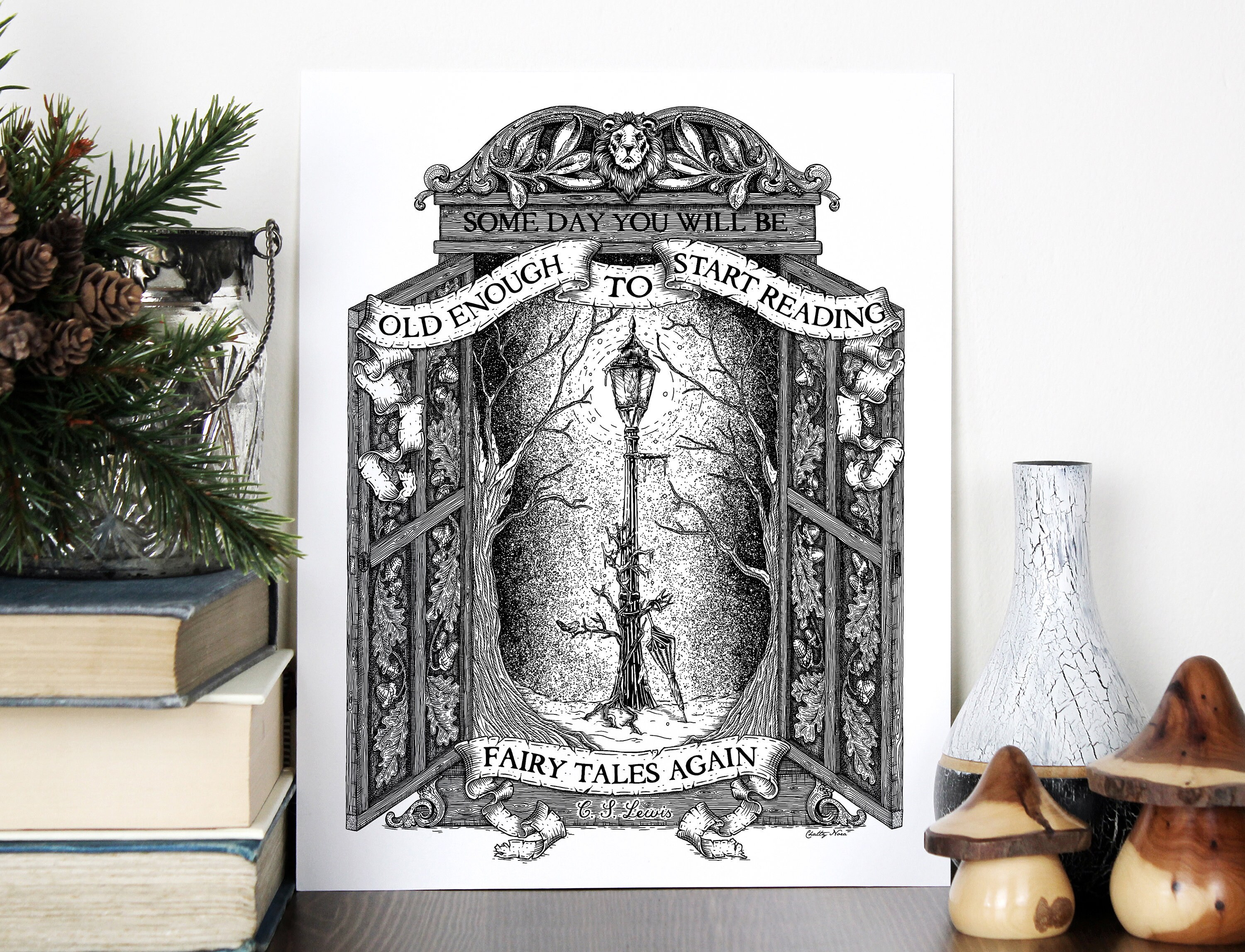 Narnia Lettering Print C S Lewis Quote Print Illustration | Etsy