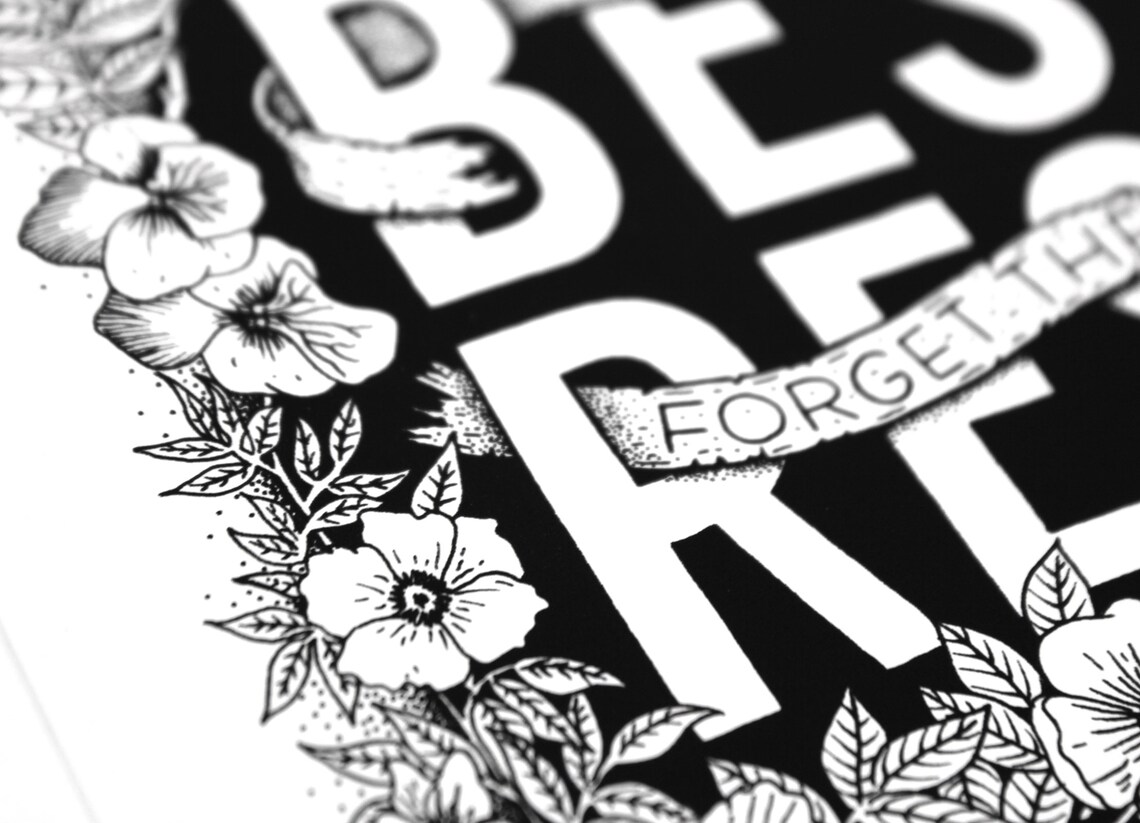 Do Your Best Forget the Rest Print Hand Lettering and | Etsy