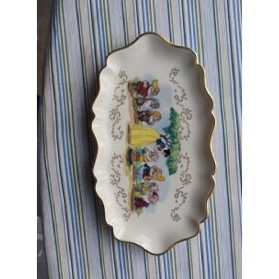 Disney Snow White Seven Dwarfs Candy Dish Trinket Plate L&L Fine China ...