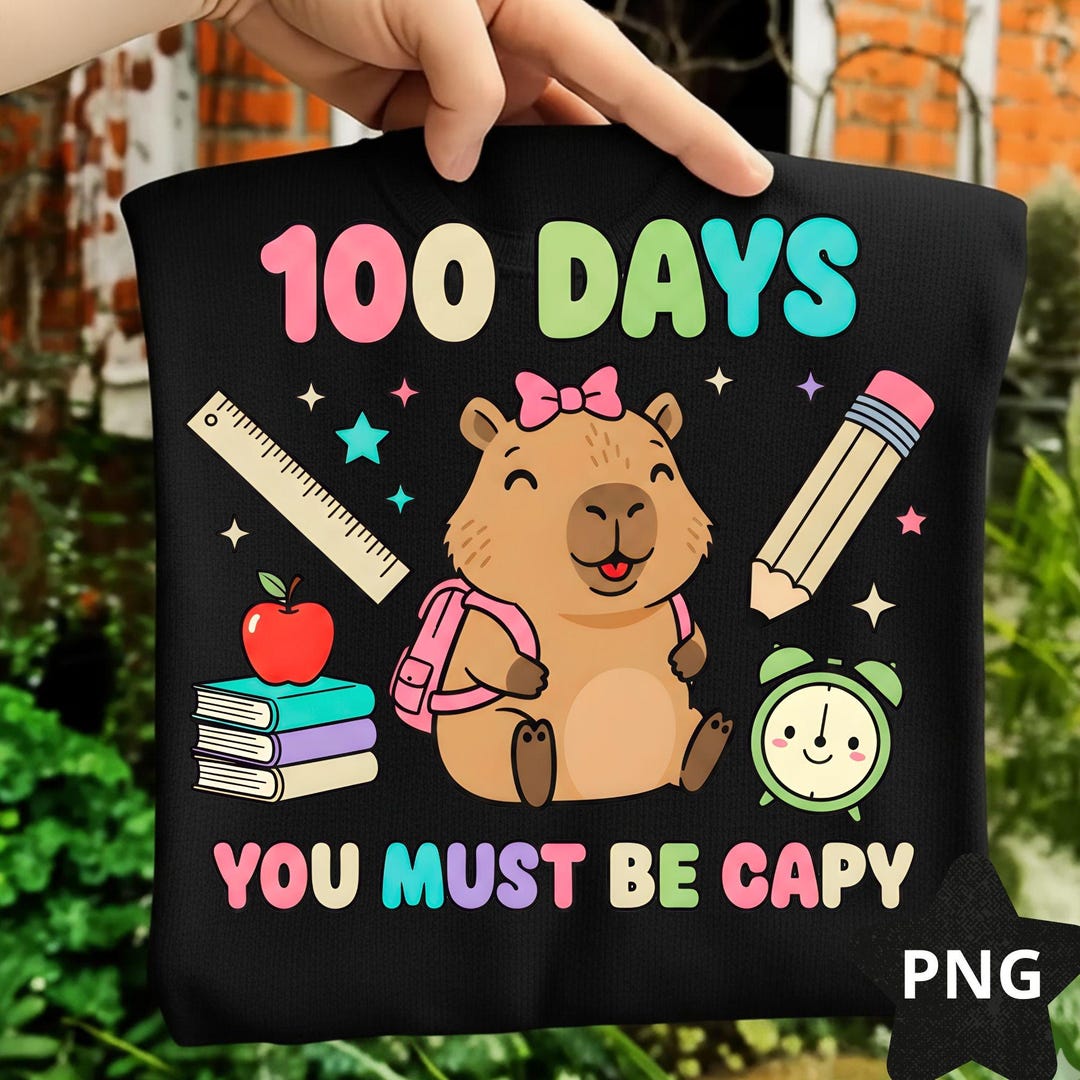 100 Days of School Capybara PNG: Teacher Clipart (digital Download) - Etsy