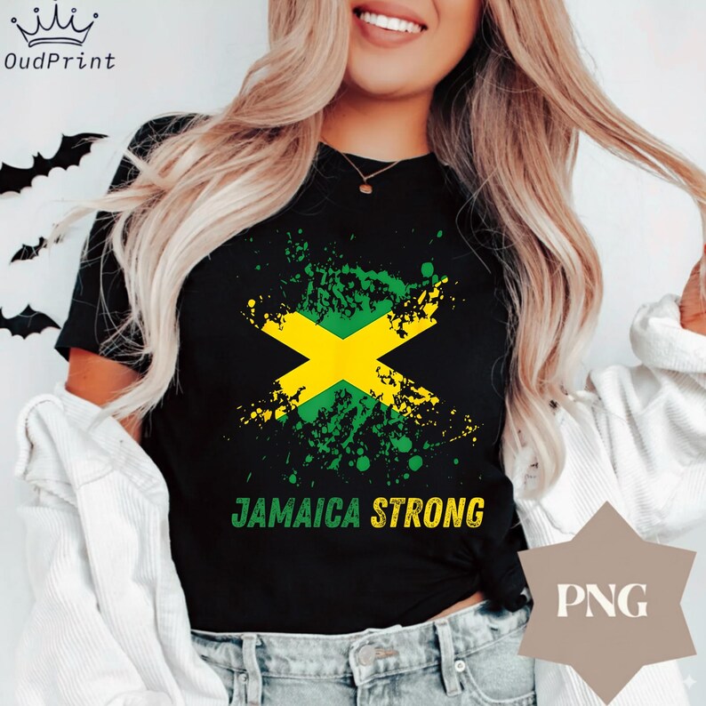 Jamaica Strong PNG: Retro Flag Watercolor Design (digital Download) - Etsy