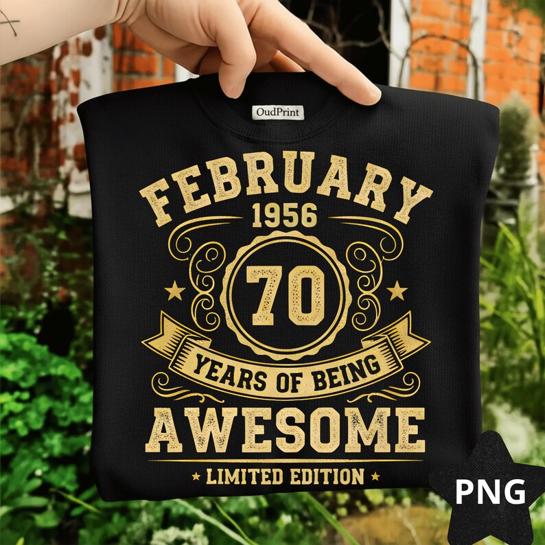 Awesome Vintage February 1956 PNG: Custom Birthday Png, 70th Birthday ...