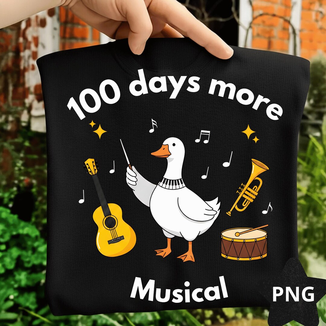 100 Days More Musical PNG: 100th Day of School Music Teacher Shirt ...