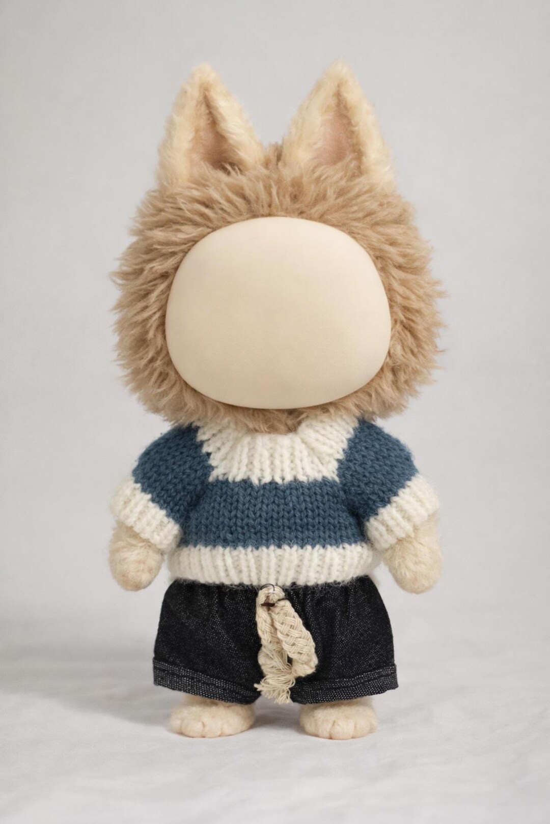 Labubu Style Plush Doll Blank Face Model Handmade Outfit Figure - Etsy ...