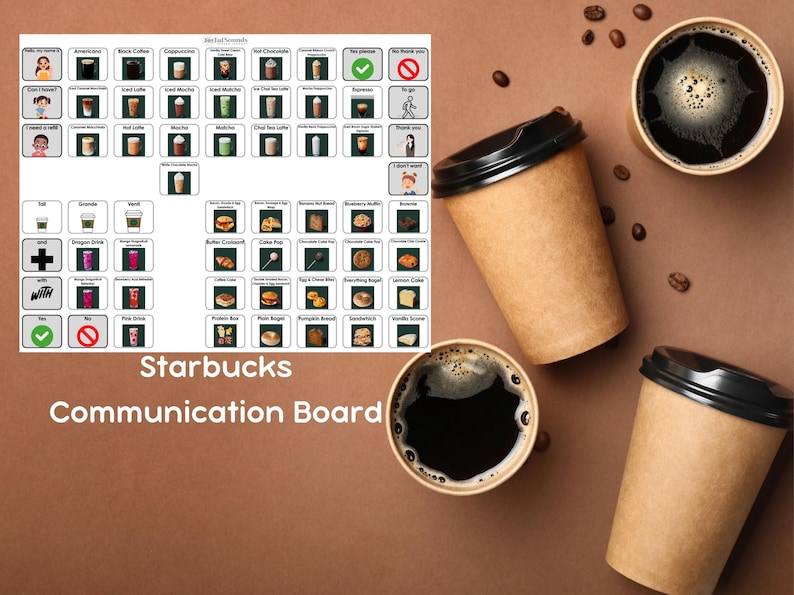 Starbucks AAC Communication Board - Etsy